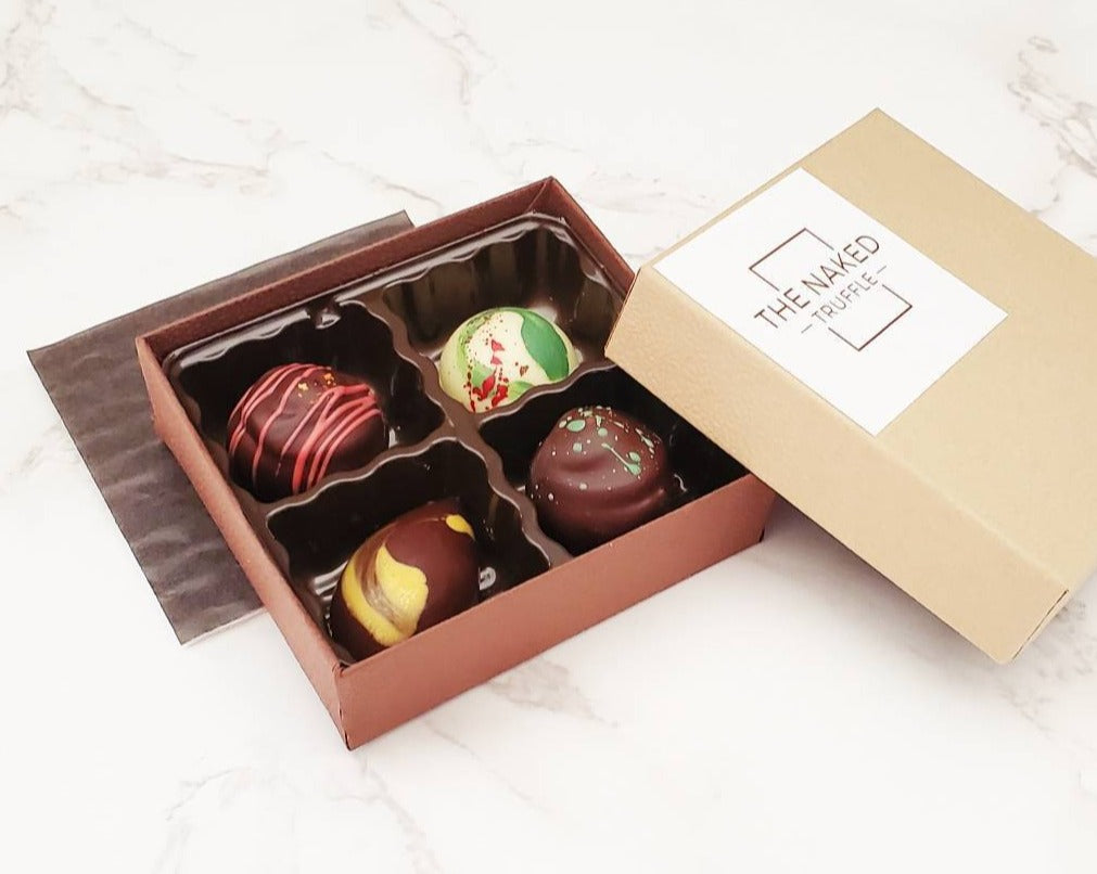 4 Piece Chocolate Box – The Naked Truffle